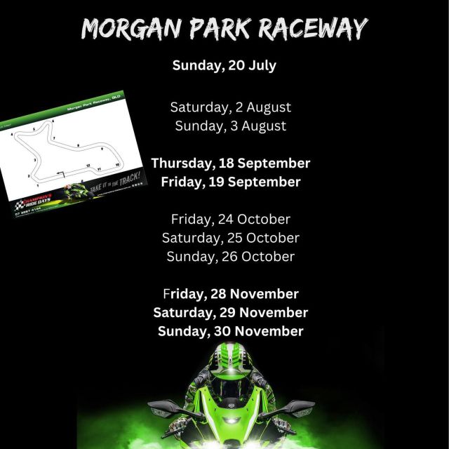 Morgan Park Raceway **9-10 April 2024 DOUBLE!!** – Champions Ride Days